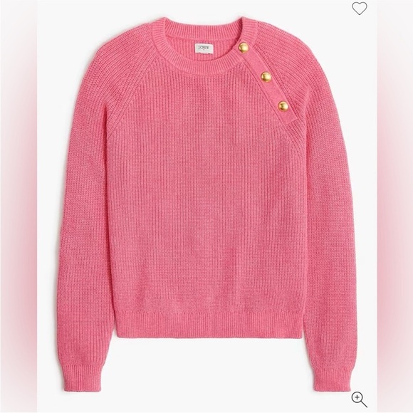 J. Crew | Sweaters | Nwt J Crew Button Raglan Crewneck Sweater | Poshmark